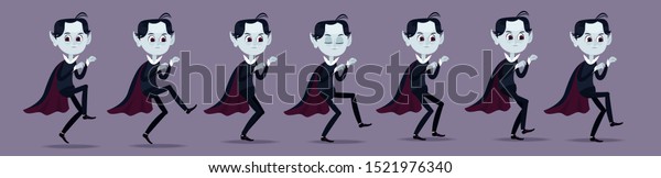 Crouching Vampire Animation Funny 2d Character Stock Vector (Royalty ...