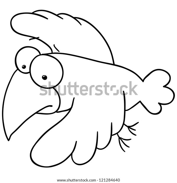 Crow Flying Cartoon Outline Coloring Stock Vector (Royalty Free ...