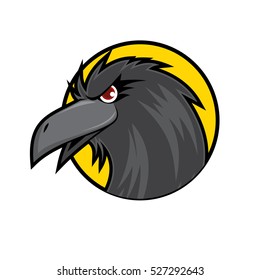 Crow Head On Yellow Background Stock Vector (Royalty Free) 527292643 ...