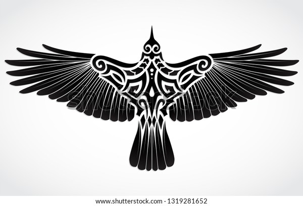 Crow Ornamental Design Vector Illustration Stock Vector (Royalty Free ...