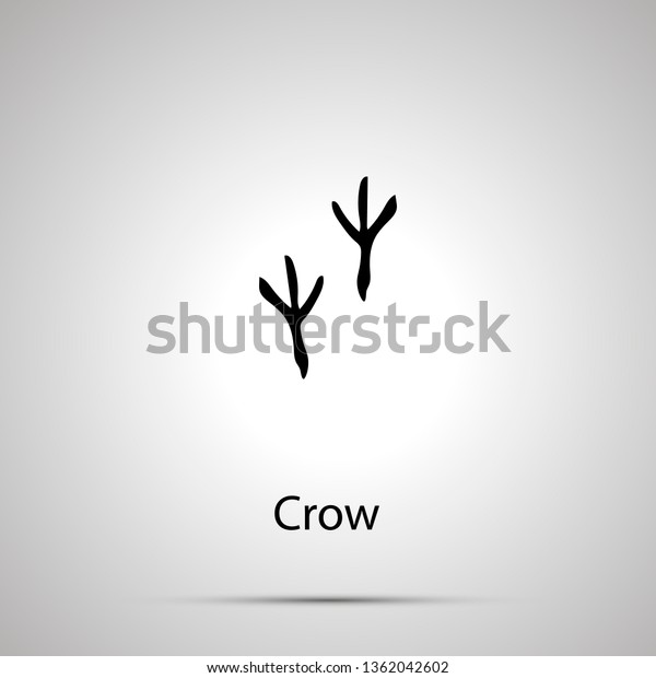 Crow Paws Steps Imprints Simple Black Stock Vector (Royalty Free ...