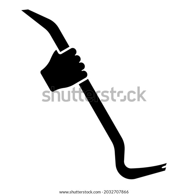 Crowbar Hand Holding Tool Use Arm Stock Vector (Royalty Free ...