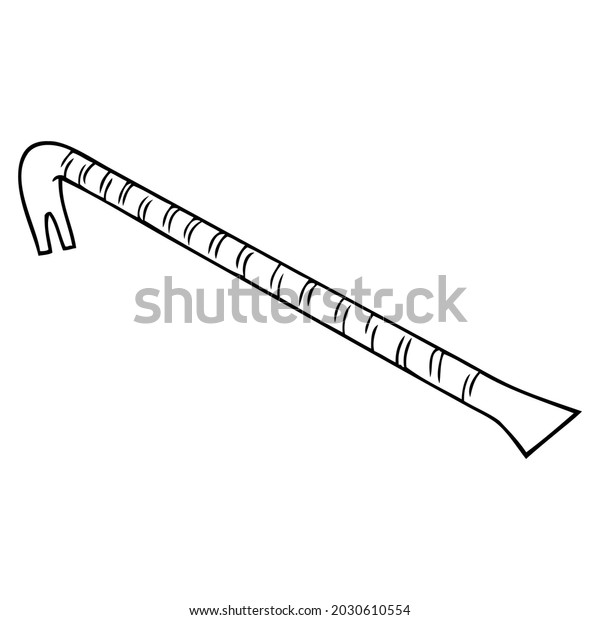 Crowbar Line Vector Illustrationisolated On White Stock Vector (Royalty ...