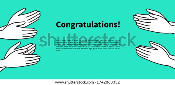 Crowd Cheering Banner People Clap Their Stock Vector (Royalty Free ...
