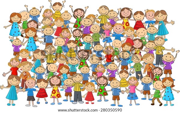 Crowd Children Stock Vector (Royalty Free) 280350590 | Shutterstock