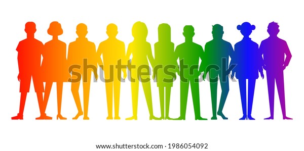 Crowd Gradient Rainbow Lgbt Colors Vector Stock Vector (Royalty Free ...