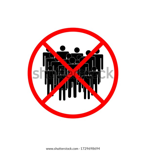 Crowd Icon Red Circle Prohibition Sign Stock Vector (Royalty Free ...