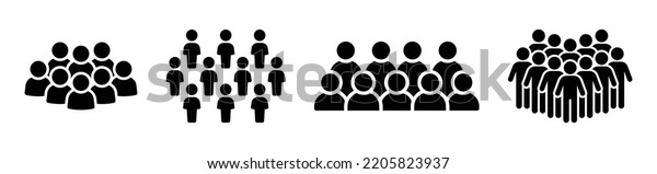 Crowd Icon Set Group People Icon Stock Vector (Royalty Free) 2205823937 ...