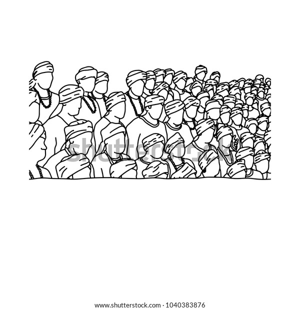 Crowd Indian People Background Vector Illustration Stock Vector ...