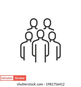 Crowd Line Icon Simple Outline Style Stock Vector (Royalty Free ...