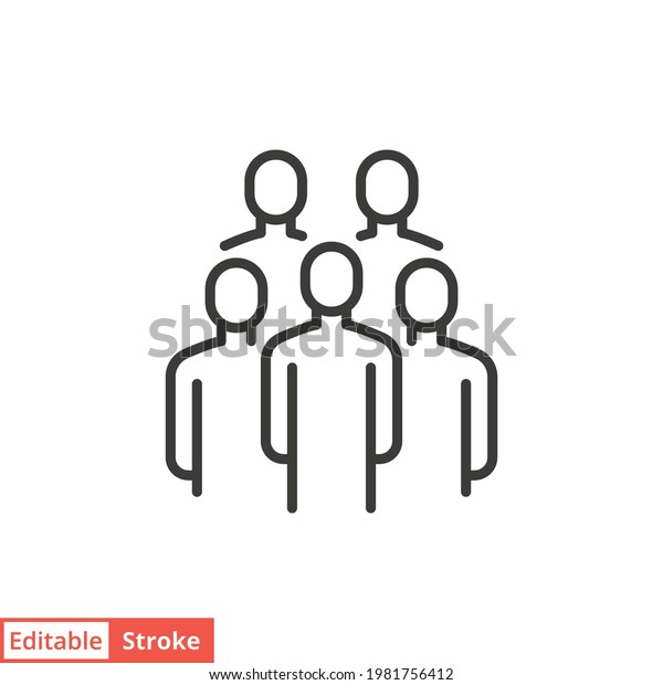 Crowd Line Icon Simple Outline Style Stock Vector (Royalty Free ...