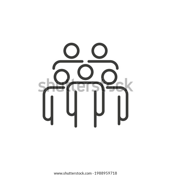Crowd Line Icon Simple Outline Style Stock Vector (Royalty Free ...
