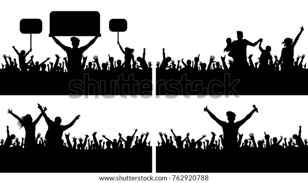 Crowd People Applause Concert Vector Silhouette 库存矢量图（免版税）762920788 ...
