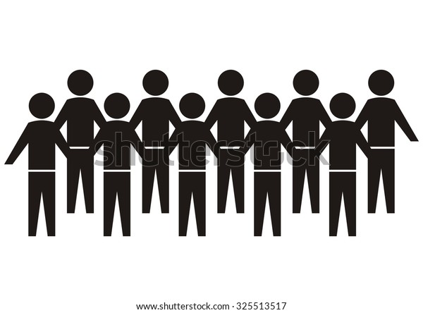 Crowd People Black Vector Icon Conceptual Stock Vector (Royalty Free ...