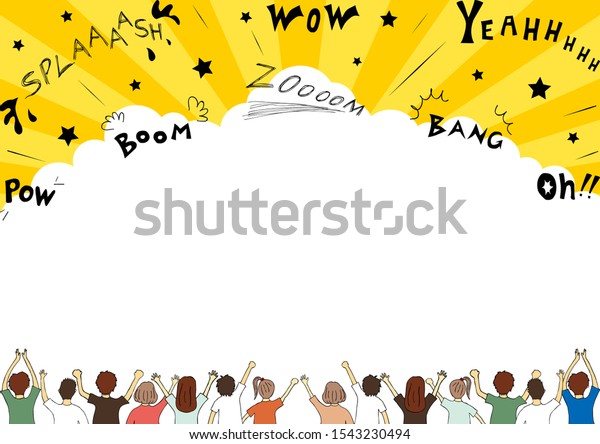 Crowd People Comic Speech Bubble Sound Stock Vector (Royalty Free ...