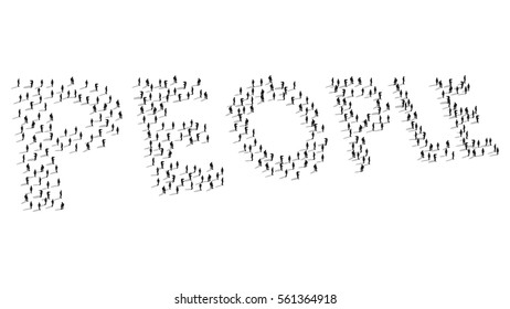 Crowd People Composing Word People Banner Stock Vector (Royalty Free ...