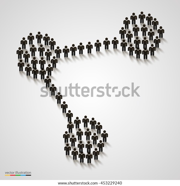 Crowd People Form Sign Graph Hierarchy Stock Vector (Royalty Free ...