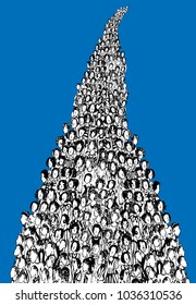 Crowd People Line Stock Vector (Royalty Free) 1036310536 | Shutterstock