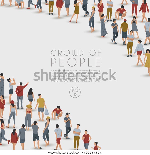 Crowd People On White Background Vector Stock Vector (Royalty Free ...
