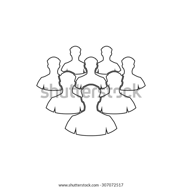 Crowd People Outline Black Simple Vector Stock Vector (Royalty Free ...