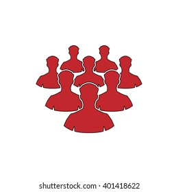 Crowd People Red Flat Simple Modern Stock Vector (Royalty Free ...