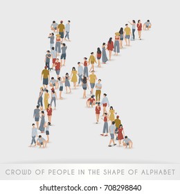Crowd People Shape Alphabet K Vector Stock Vector (Royalty Free ...