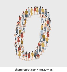 Crowd People Shape Number 0 Vector Stock Vector (Royalty Free ...