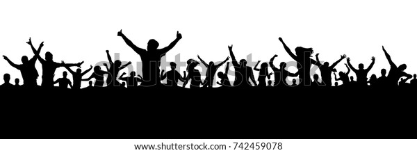 Crowd People Silhouette Stock Vector (Royalty Free) 742459078 ...