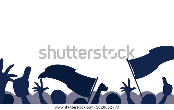 Crowd People Soccer Stadium Vector Illustration Stock Vector (Royalty ...