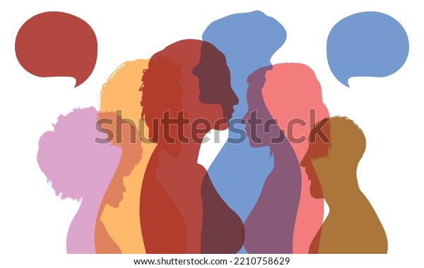 Crowd People Speaking Vector Cartoon Characters Stock Vector (Royalty ...