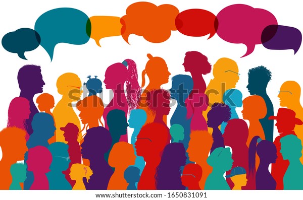 Crowd Silhouette Colored Profile Diversity Peoplemulticultural 库存矢量图（免 ...