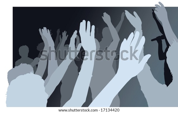 Crowd Waving People Stock Vector (Royalty Free) 17134420 | Shutterstock