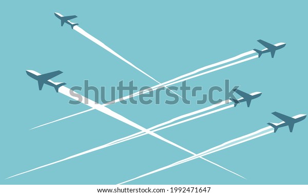 Crowded Sky Air Traffic Stock Vector (Royalty Free) 1992471647 ...