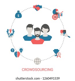 Crowdsourcing Concept Isolated Vector Illustration Trendy Stock Vector ...