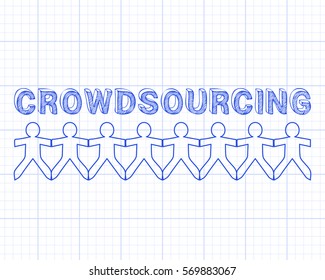 Crowdsourcing Hand Drawn Text Cut Out Stock Vector (Royalty Free ...