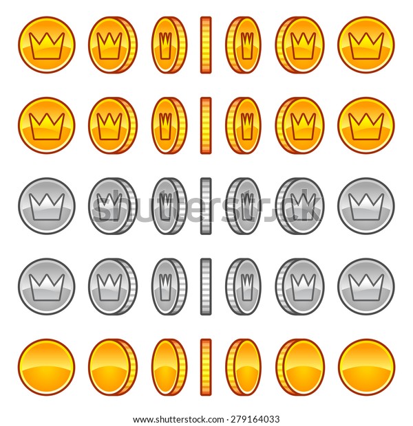 Crown Coins Rotation Animation Sprites: Vector có sẵn (miễn phí bản ...