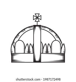Crown Cross Hand Drawn Stock Vector (Royalty Free) 1987172498 ...