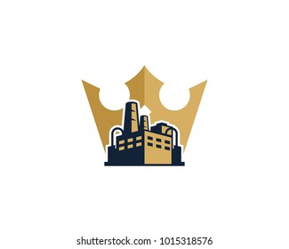 Crown Factory Icon Logo Design Element Stock Vector (Royalty Free ...