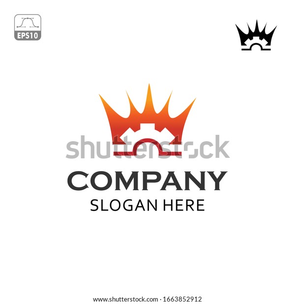 Crown Gear Logo Symbol King Mechanics Stock Vector (Royalty Free ...
