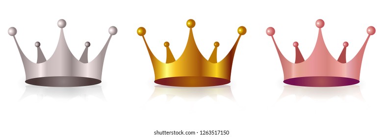 Crown Gold Silver Icon Stock Vector (Royalty Free) 1263517150