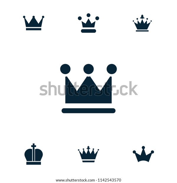 Crown Icon Collection 7 Crown Filled Stock Vector (Royalty Free ...