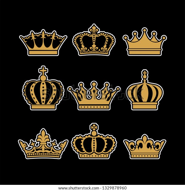Crown Icon Set Heraldic Symbol Vector Stock Vector (Royalty Free ...