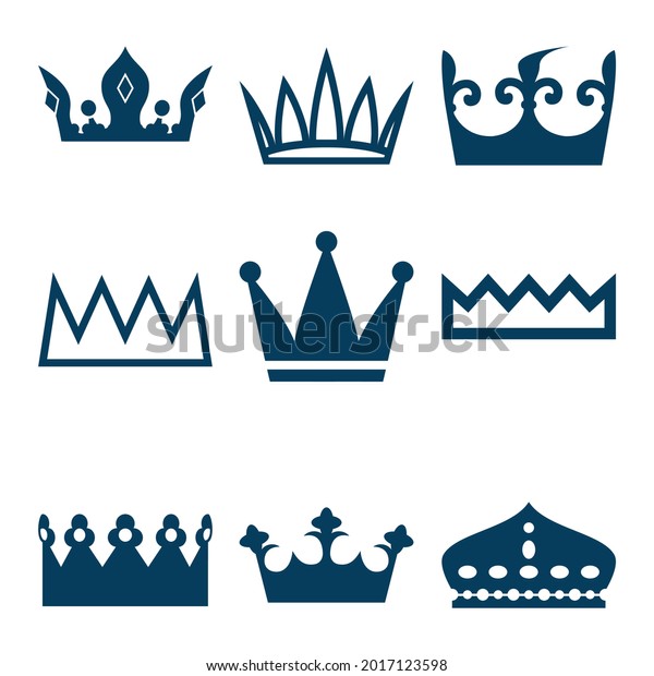 Crown Icon Set Crown Sign Collection Stock Vector (Royalty Free ...