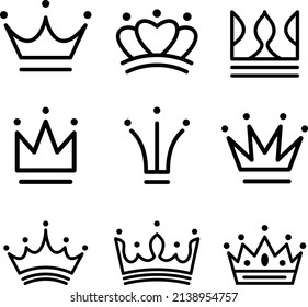 Crown Icon Set Simple Minimalist Stock Vector (Royalty Free) 2138954757 ...