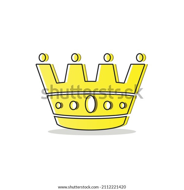 Crown Logo Simple Yellow Color Stock Vector (Royalty Free) 2112221420 ...