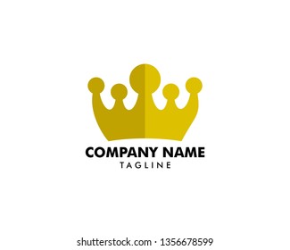 People Teamwork Crown Shape Logo Icon Stock Vector (Royalty Free ...