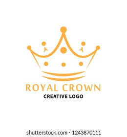 Old Crown Logo Template Flat Brown Stock Vector (Royalty Free) 1935971476
