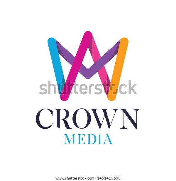Crown Media Logo Template Geometric Concept Stock Vector (Royalty Free ...