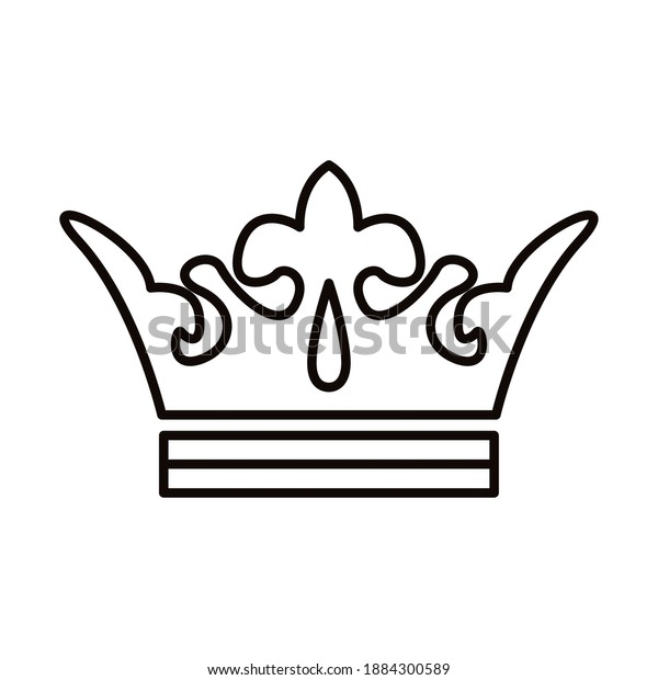 Crown Queen Royal Line Style Vector Stock Vector (Royalty Free ...