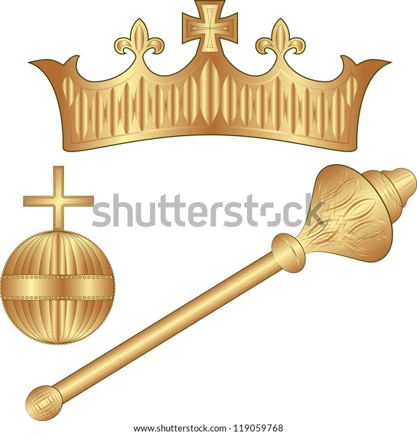 Crown Regalia Crown Scepter Orb Stock Vector (Royalty Free) 119059768